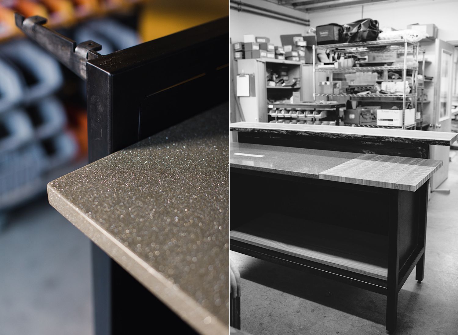 Custom Metal & Walnut Island | Huston and Company