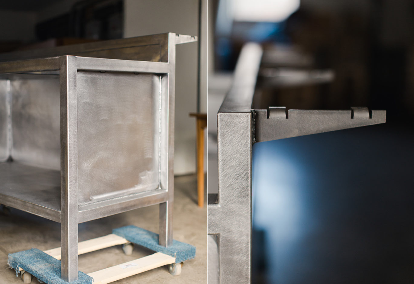 Custom Metal & Walnut Island | Huston and Company